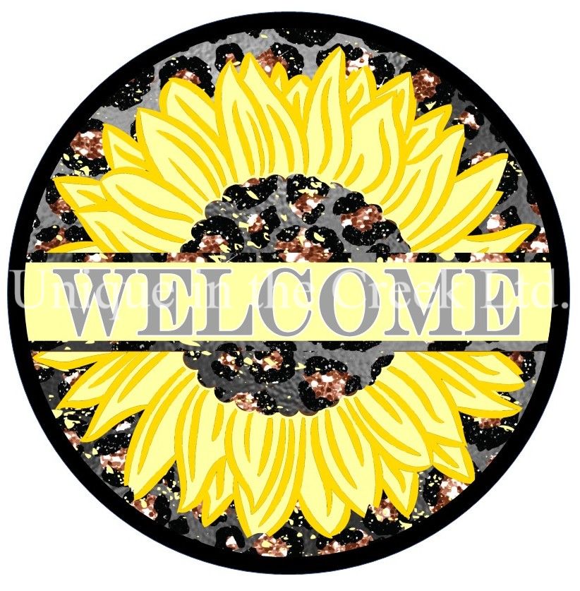 Shop WREATH SIGN | 8" ALUMINUM | WELCOME | SUNFLOWER ANIMAL PRINT