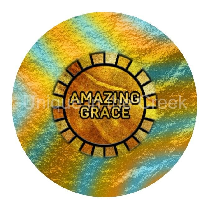WREATH SIGN UITC | 6" ALUMINUM | AMAZING GRACE | STAIN GLASS | WS1664-6