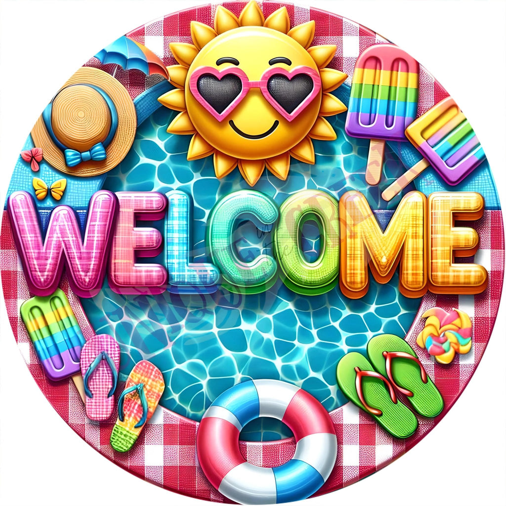 WREATH SIGN | WELCOME SUMMER | POOL/SUN | 2109