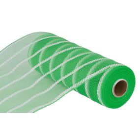 DECOMESH | 10" x 10yd VERTICAL WIDE STRIPE MESH | LIME GREEN/WHITE ...