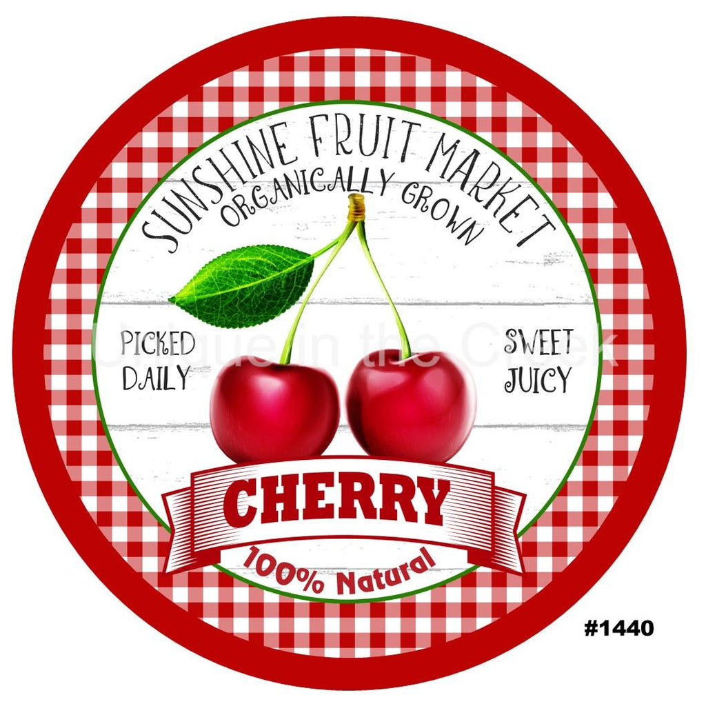 WREATH SIGN | 8" ALUMINUM | SUNSHINE FARM MARKET | CHERRIES | CHERRY ...