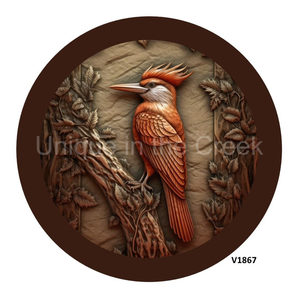 VINYL DECAL | WOODPECKER | WOOD CARVING | EVERYDAY