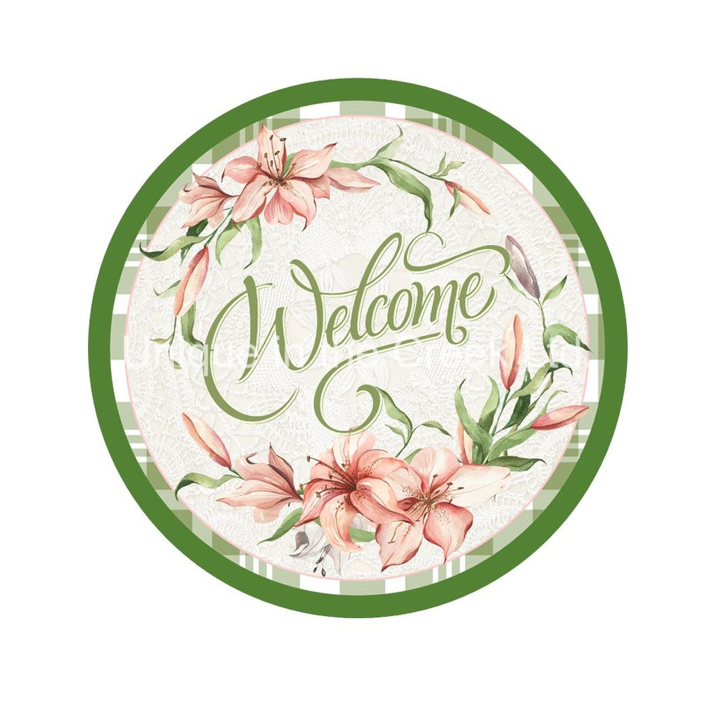 8" ALUMINUM WREATH SIGN | WELCOME | PLAID | FLORAL | EVERYDAY | SPRING ...